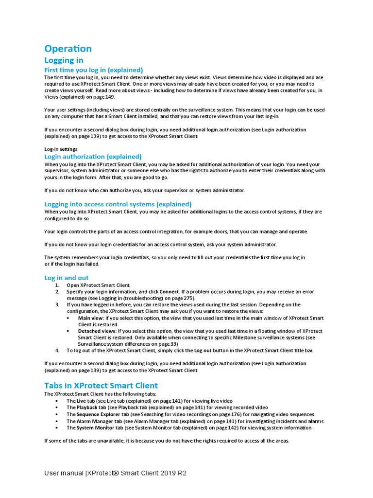 Operation | PDF | Login | Access Control