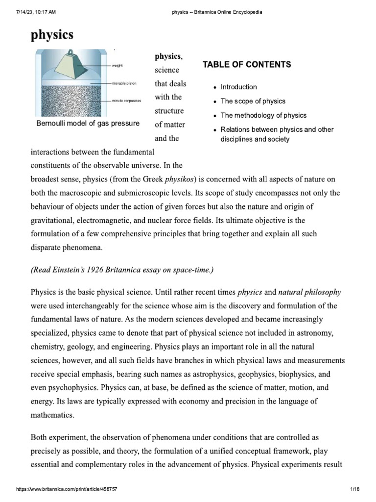 Physics - Britannica Online Encyclopedia | PDF