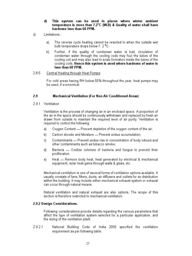 Mechanical Ventilation Design Guidelines | PDF | Equipment | Chemical ...