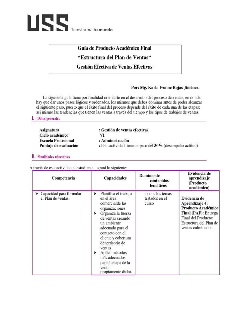 Guía - Paf - Gve - 2023 I | PDF | Marketing | Análisis FODA