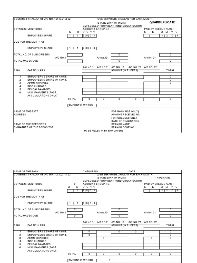 Challan 12a Form10 Form5 203 | PDF | Cheque | Banks