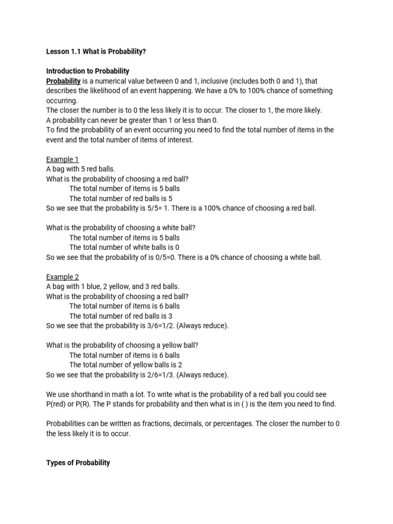 Understanding Probability Basics | PDF | Probability | Experiment