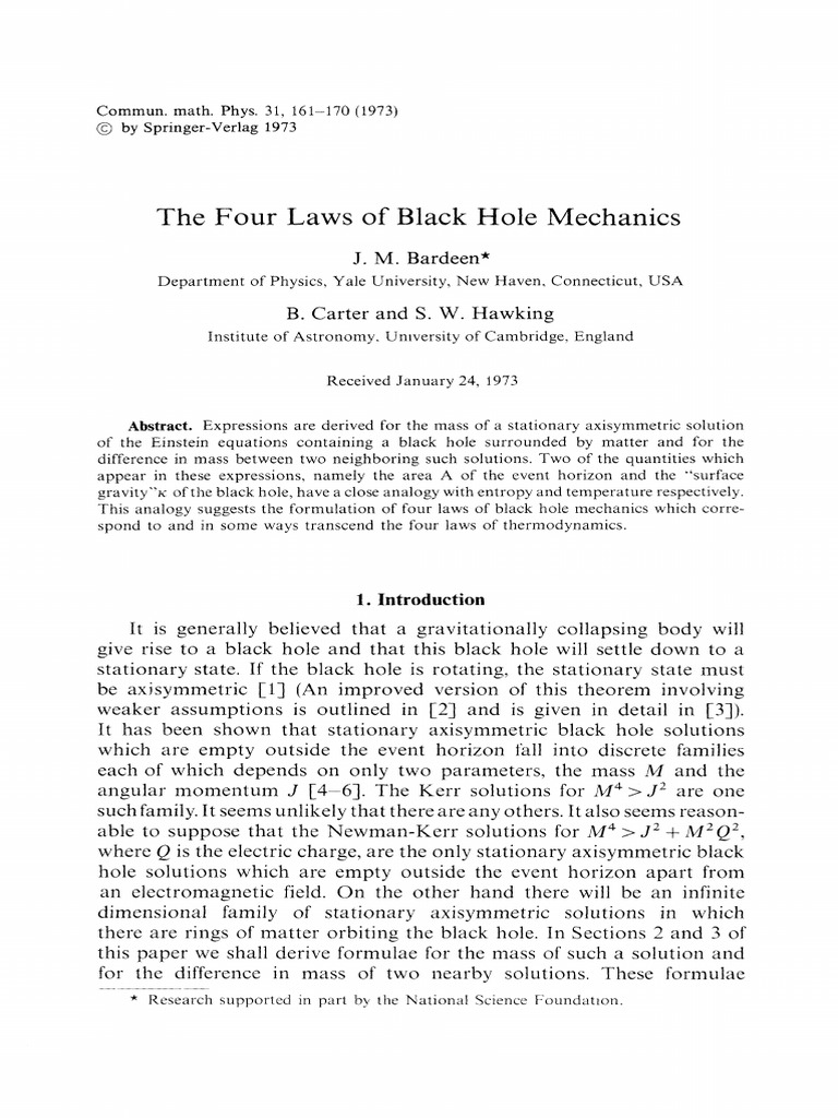 Stephen Hawking's First Paper | PDF | Black Hole | Temperature