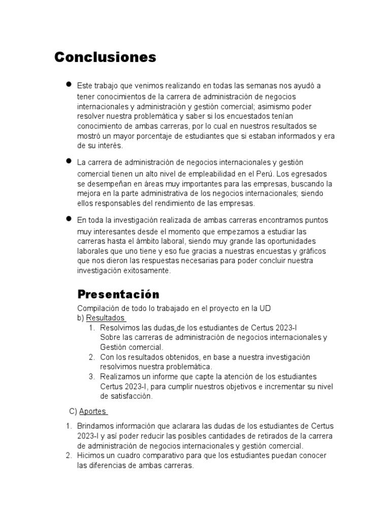 Conclusiones | PDF