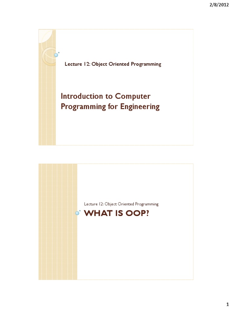 Lecture 12 Pdf Object Oriented Programming Method Computer 9590