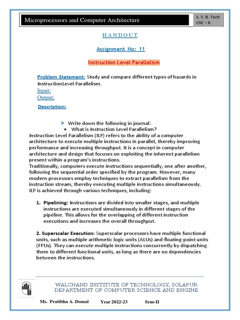 ILP Hazards & Mitigation Strategies | PDF | Parallel Computing | Central Processing Unit
