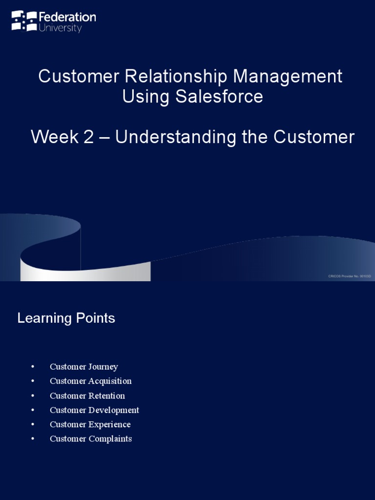 Week 2 CRM Using Salesforce - Understanding Customers | Download Free ...