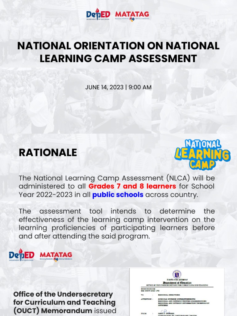 NLC Assessment Orientation Guide | PDF | Educational Assessment | Laptop