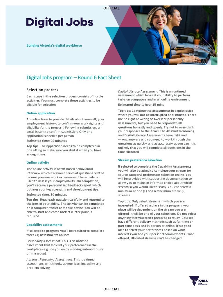 Digital Jobs Program Selection Guide | PDF | Cognition | Cognitive Science