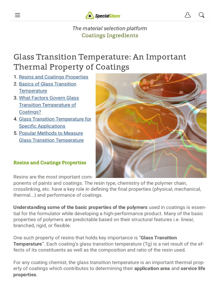 Glass Transition Temperature - Essential Concepts | PDF | Differential ...
