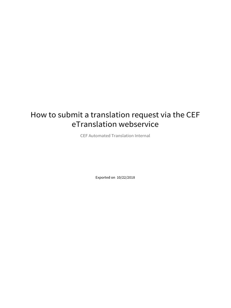 Submit Translation Requests via CEF | PDF | File Transfer Protocol ...