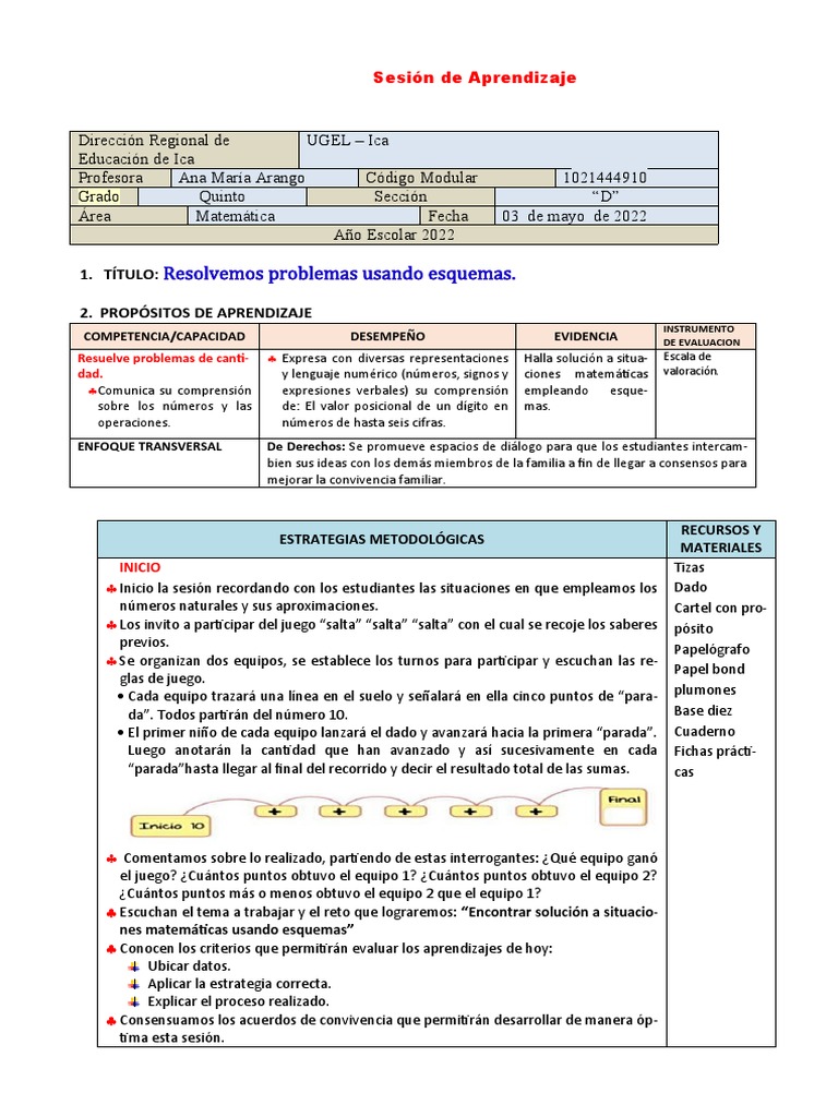 Resolvemos Problemas Usando Esquemas | PDF