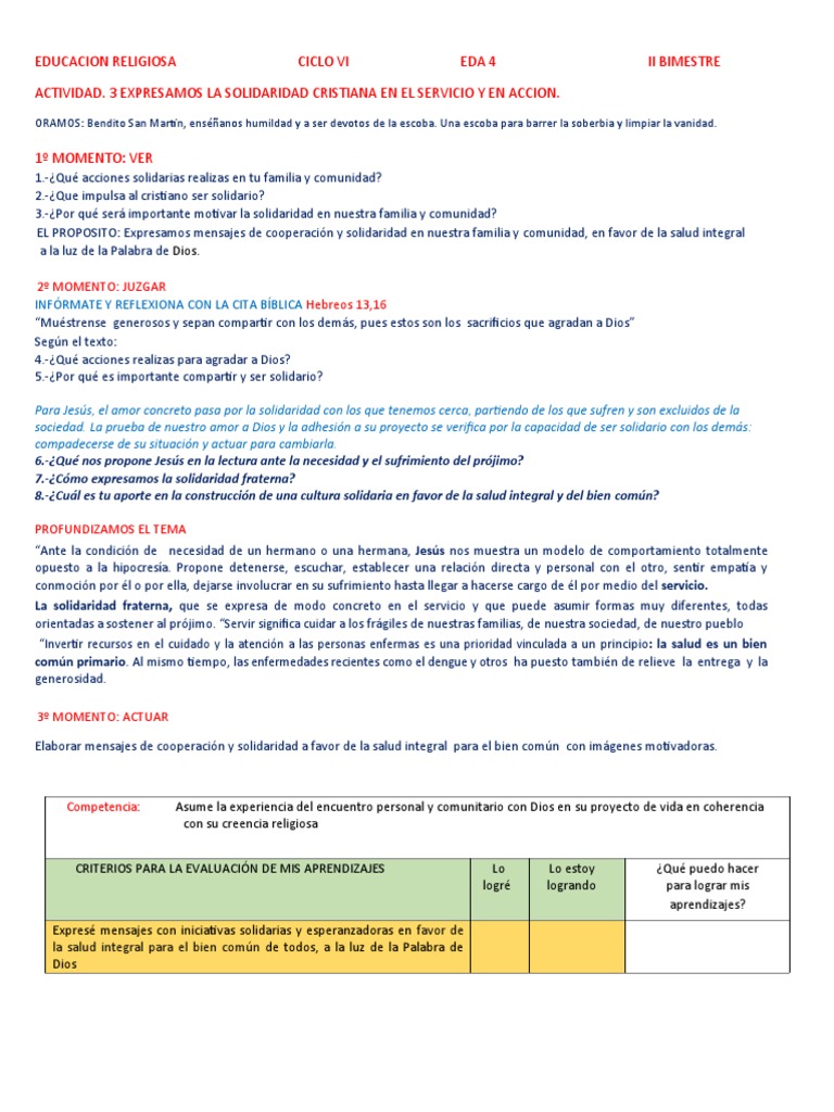 Act.3 Exp.4 1ºy2º 2023 Religion | PDF | Amor | Dios