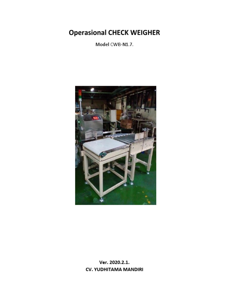 Panduan Operasional Check Weigher CWB-N1.7 | PDF | Teknologi & Rekayasa