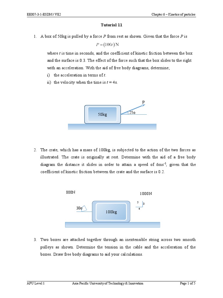 Tutorial 11 | Download Free PDF | Force | Tension (Physics)