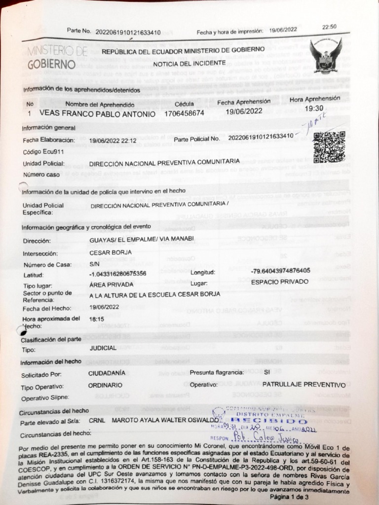 Parte Policial | PDF