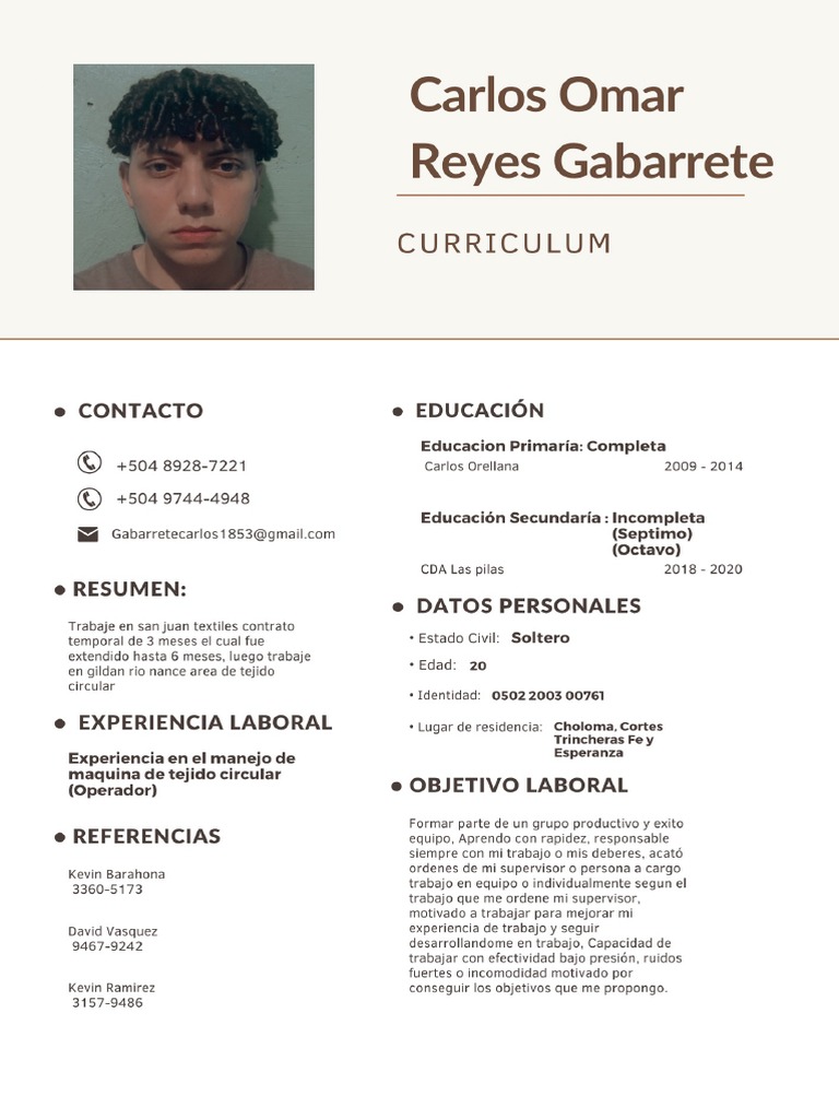 Currículum Carlos Reyes | PDF