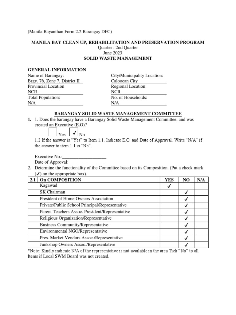 Barangay 76 Manila Bay Clean Up Rehabilitation and Preservation Program ...