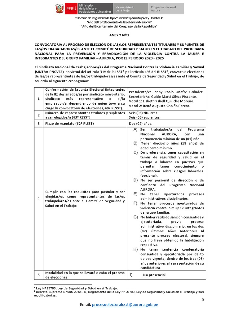 Cronograma de Convocatoria Del CSST 2023-2025 PDF | PDF | La violencia ...