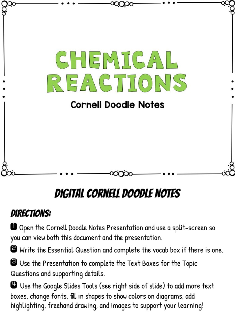 Chemical Reactions Doodle Notes Guide | PDF | Software | Computing