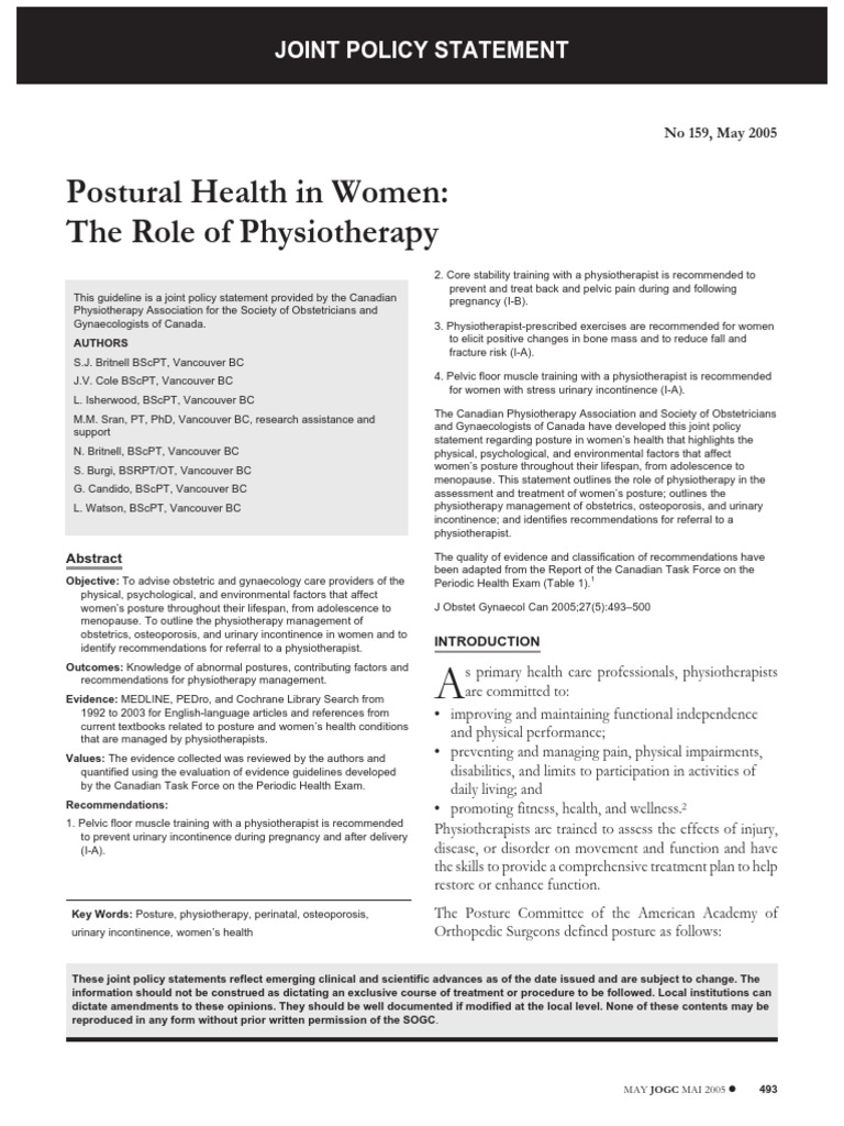 Britnell Et Al. - 2005 - Postural Health in Women The Role of ...