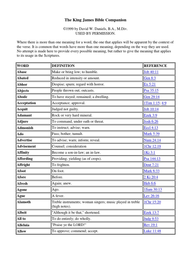 King James Bible Word Definitions | PDF