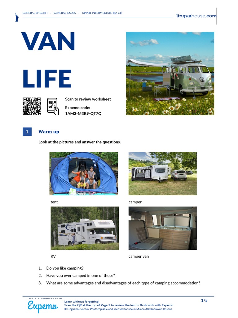 Van Life American English Student | PDF | Manufactured Goods ...
