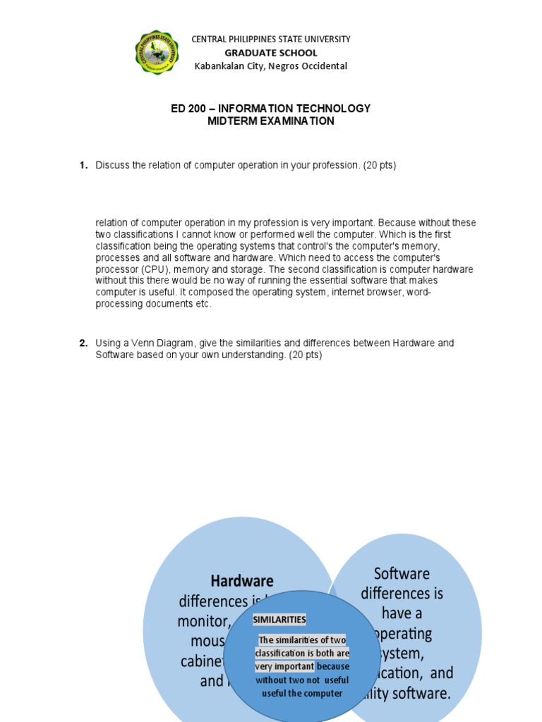 Ed 200 Midterm Exam | PDF | Computer Hardware | Operating System Ed 200 Midterm Exam | PDF | Computer Hardware | Operating System
