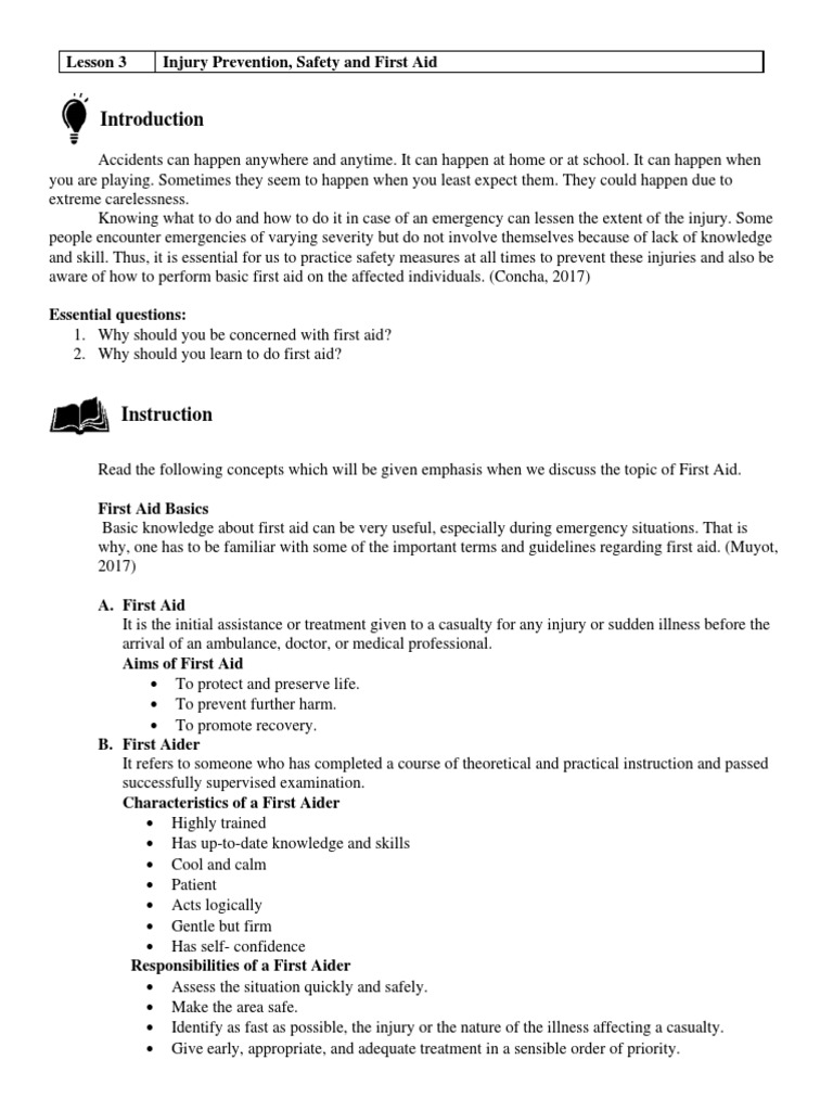Lesson 3 | PDF | First Aid | Emergency Department