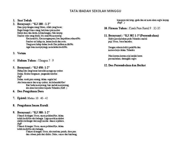 Contoh Saat Teduh | PDF