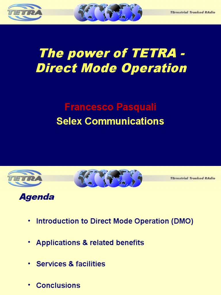 The Power of TETRA-Direct Mode Operation-Selex Communications Francesco ...