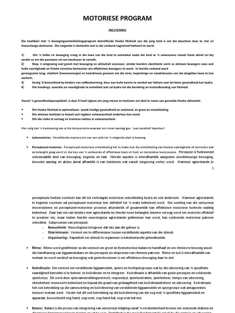 Motoriese Program | PDF