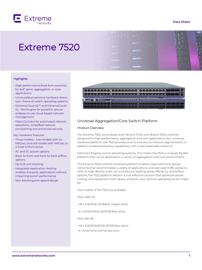 7520 DS 7520 | PDF | Network Switch | Computer Network