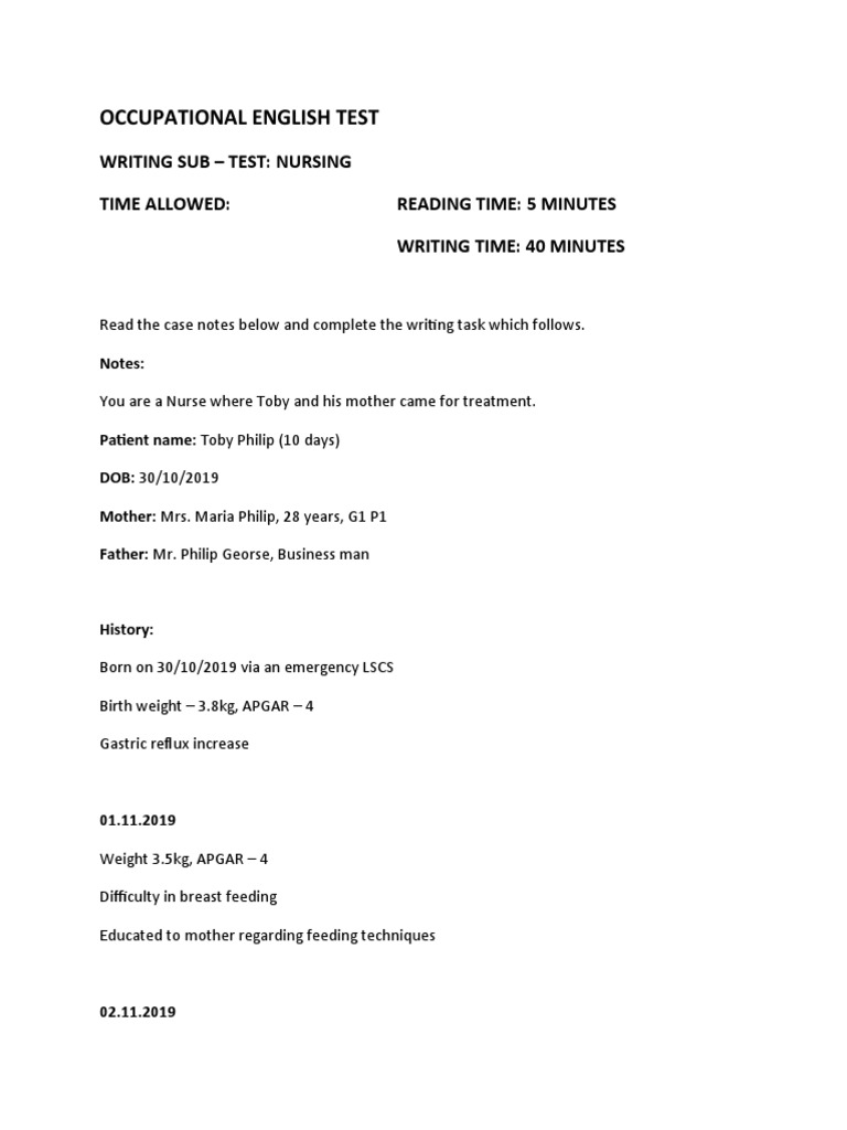 Nursing Care Plan for Toby & Mother | PDF