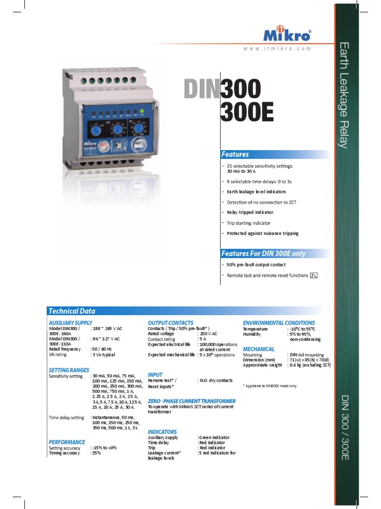 Din300 300e | PDF | Relay | Alternating Current