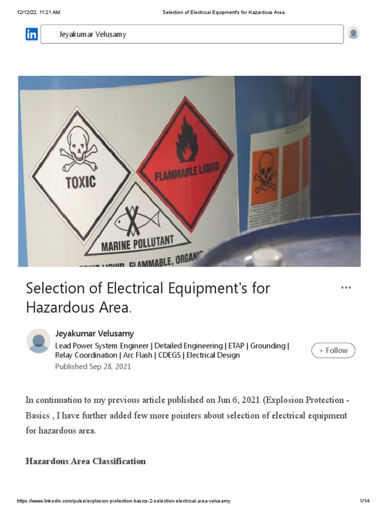 Electrical Equipment for Hazardous Areas | PDF | Combustion | Physical ...