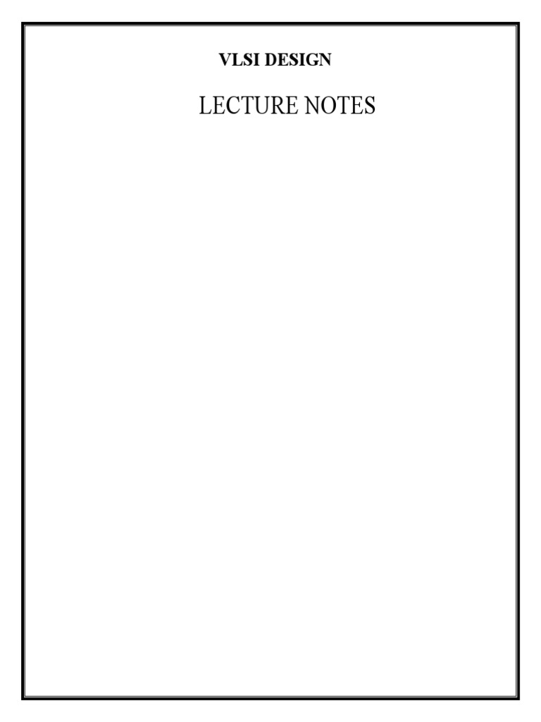 Vlsi Notes | PDF | Field Effect Transistor | Mosfet