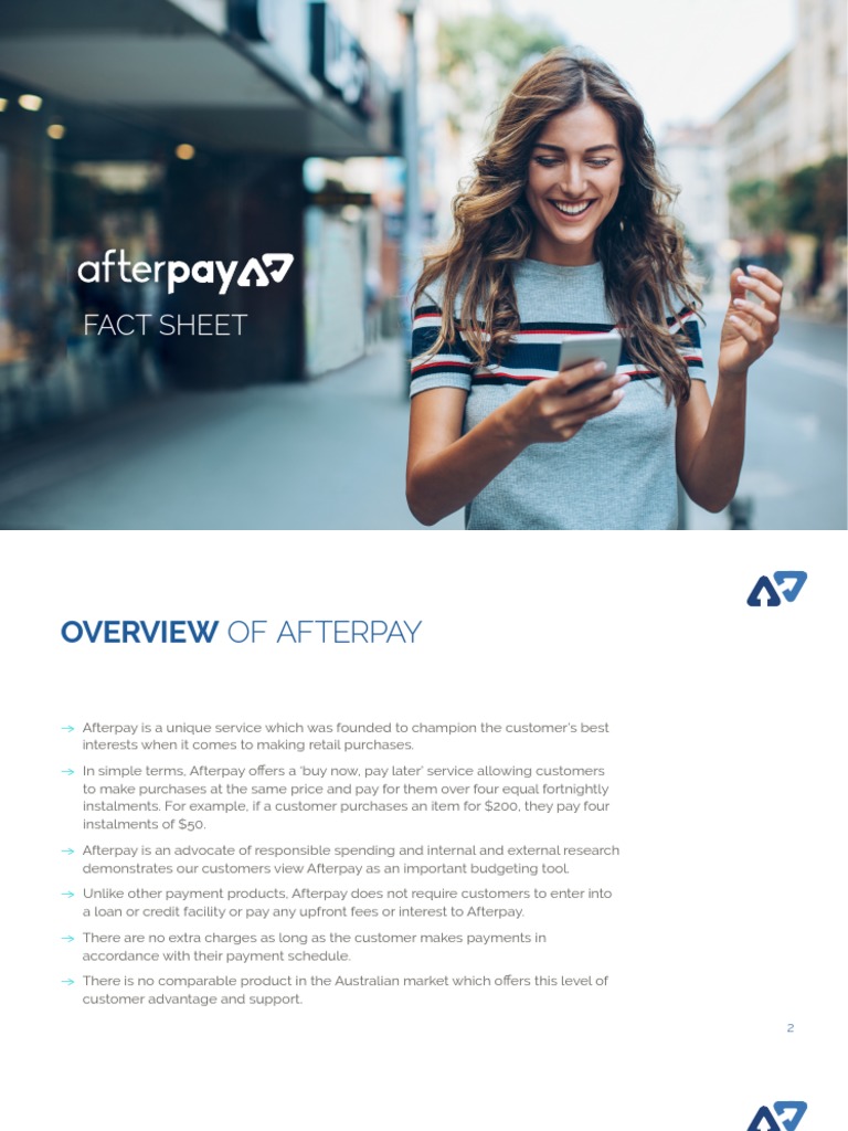 10-17 Afterpay Fact Sheet | PDF | Debit Card | Retail