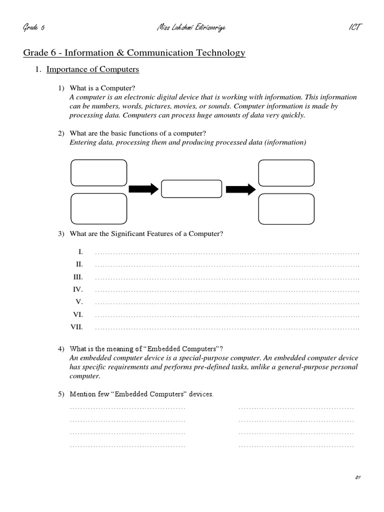 Importance of Computer | PDF | Computer Data Storage | Input/Output