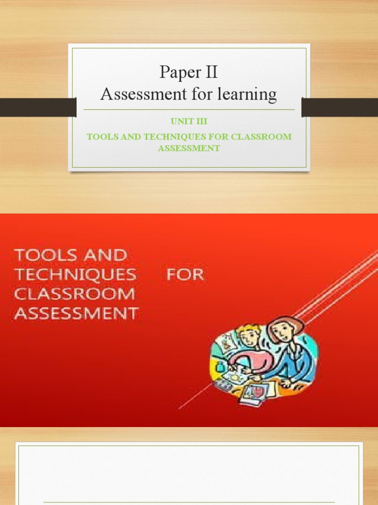 Tools and Techniques For Classroom Assessment | PDF | Questionnaire ...