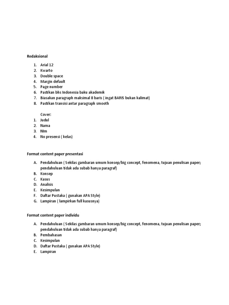 Panduan Format Penulisan Paper Akademik | PDF