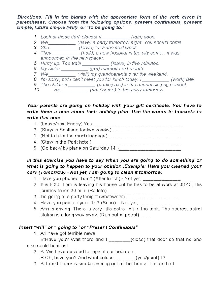 Future Forms Exercise | PDF