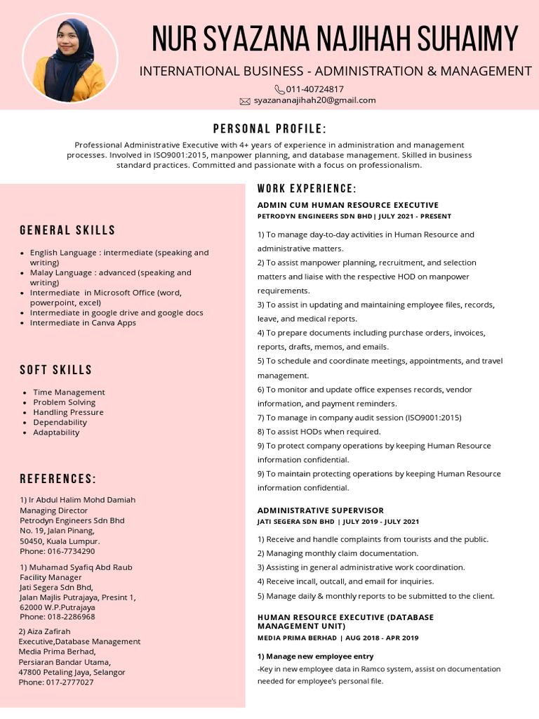 Resume Nur Syazana Najihah Suhaimy | PDF | Human Resources | Audit