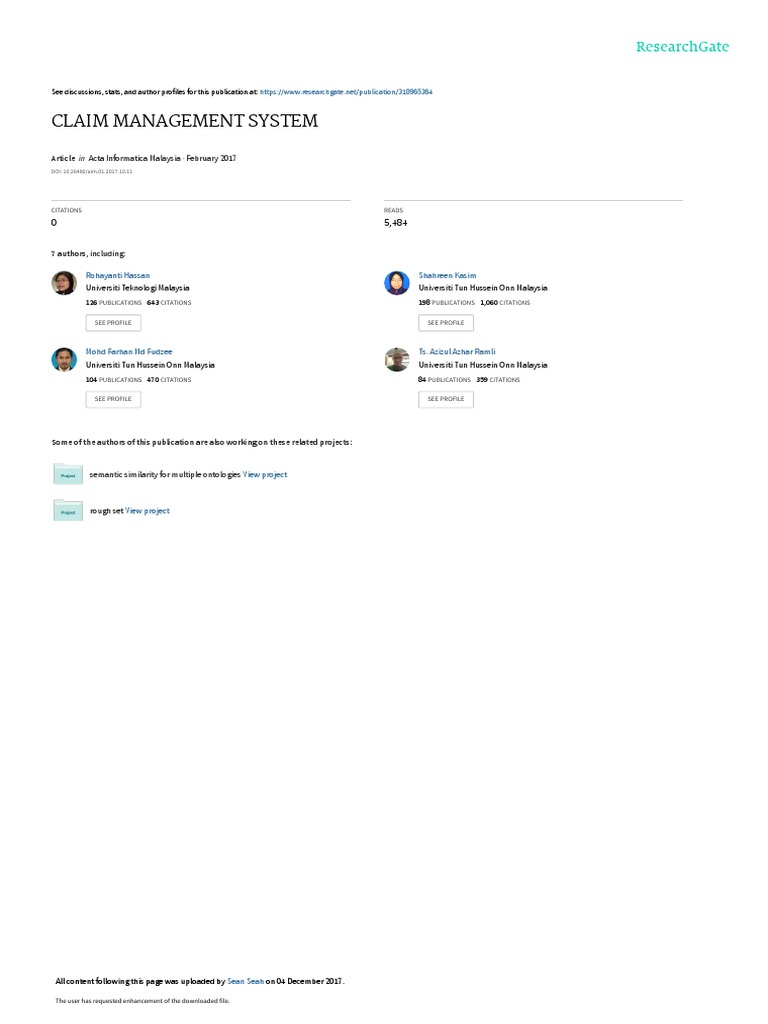Claim Management System | PDF | Model–View–Controller | Use Case