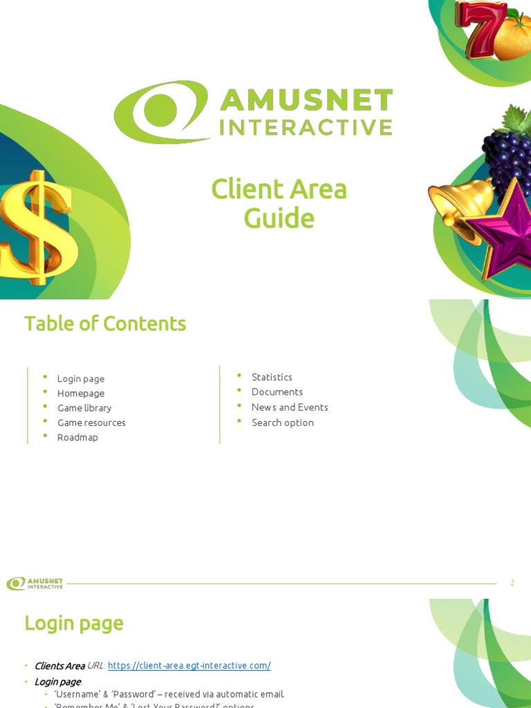 Amusnet Interactive Client-Area Presentation | PDF | Login | Computing