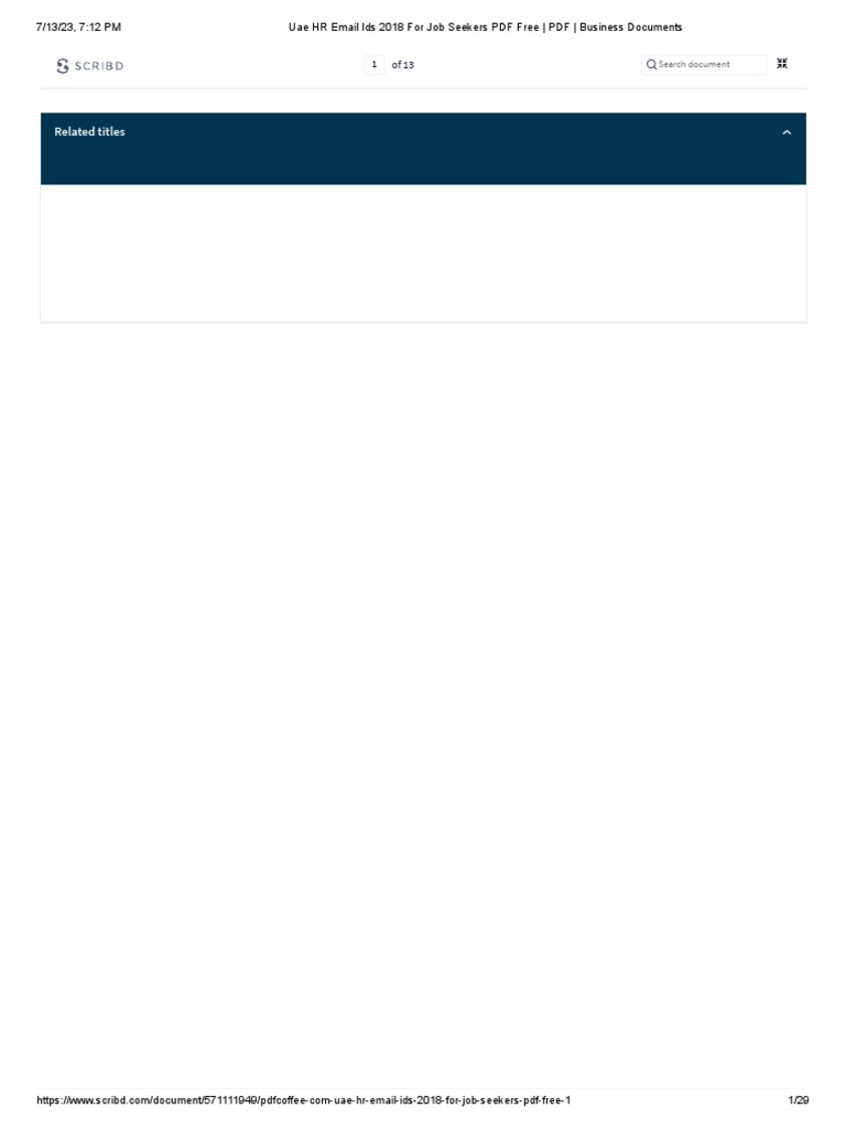 Uae HR Email Ids 2018 For Job Seekers PDF Free - PDF - Business ... Uae HR Email Ids 2018 For Job Seekers PDF Free - PDF - Business ...