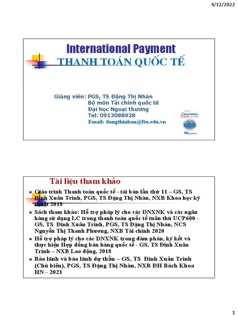 SLIDES TTQT CHO HỌC VIÊN LỚP XNK181 | PDF