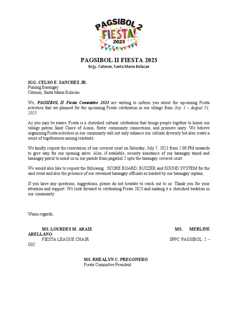 Barangay Letter | PDF