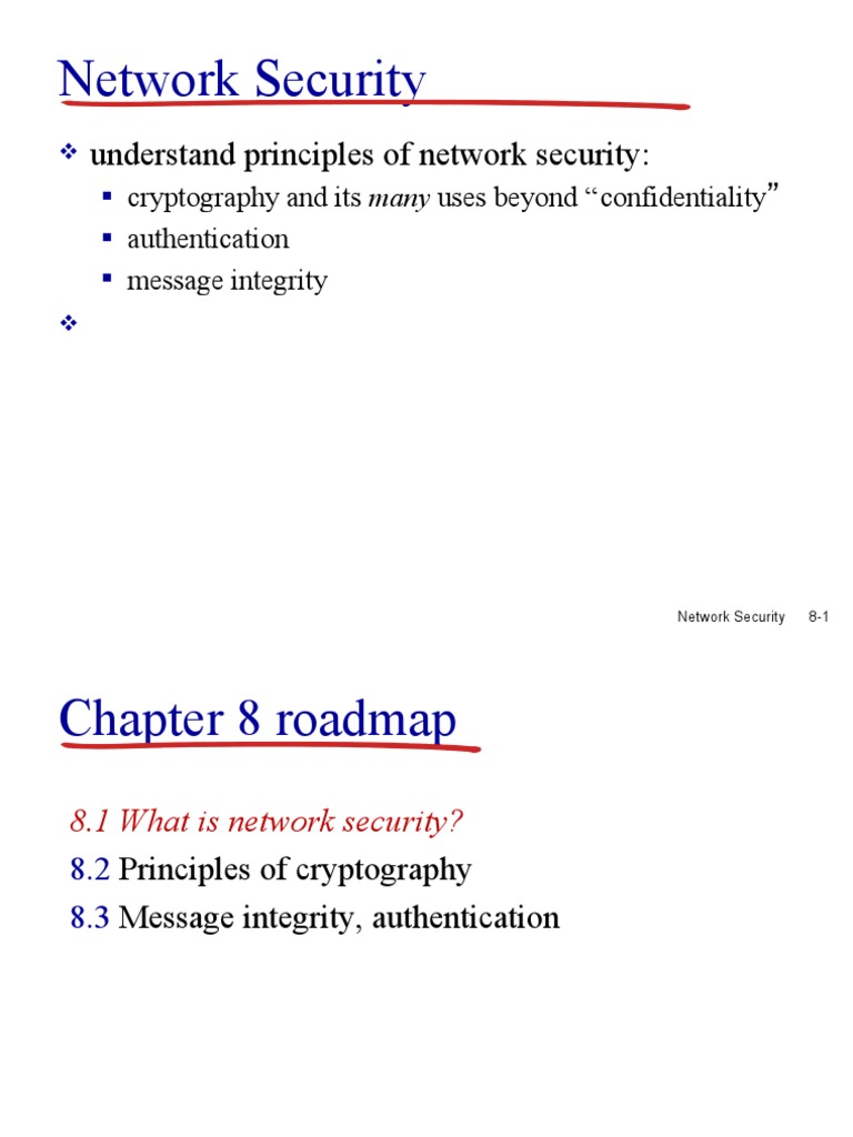 Chapter - 8 Network Security | PDF | Public Key Cryptography | Key (Cryptography)
