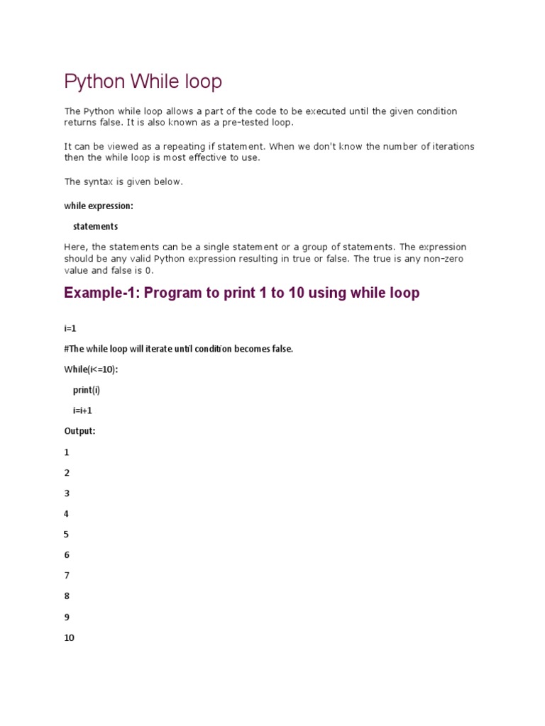 Python While Loop | PDF | Control Flow | Computer Engineering